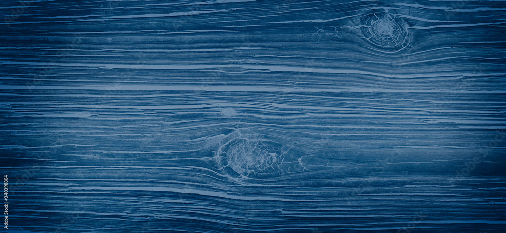 Dark stained blue reclaimed wood surface Rough wooden planks with ...