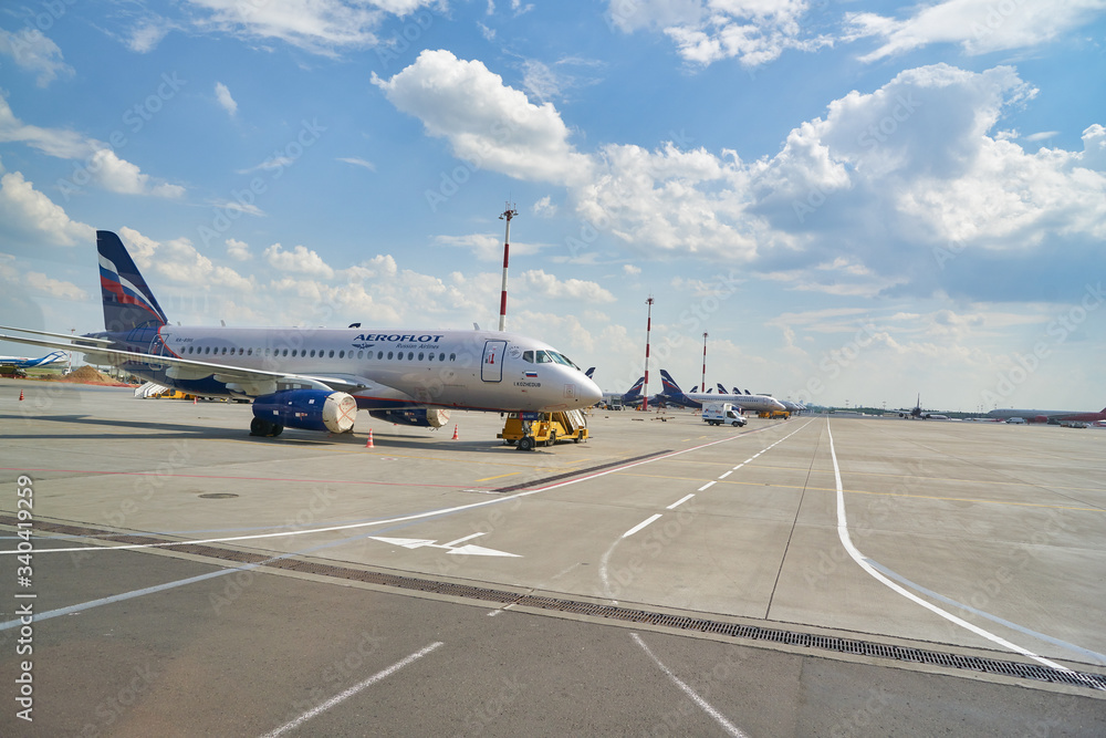 MOSCOW, RUSSIA - CIRCA MAY, 2019: an aircraft operated by Aeroflot at ...