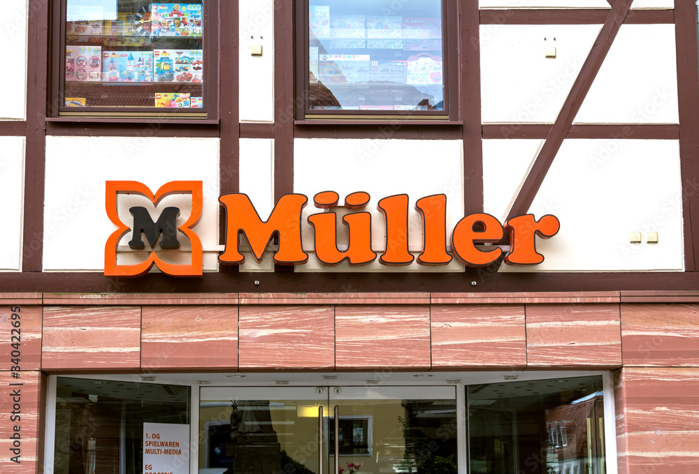 Herzogenaurach, Germany : entrance to the Muller store. Muller Ltd ...