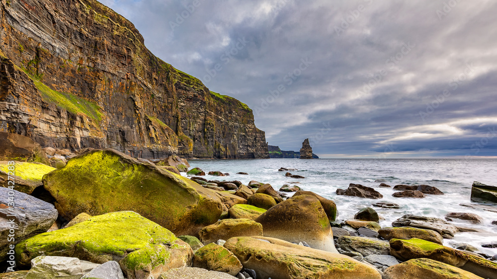 Ireland countryside tourist attraction in County Clare. The Cliffs of ...