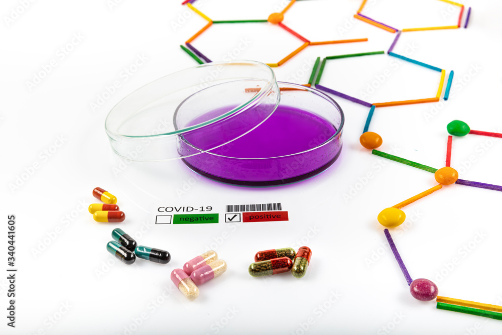 China epidemic coronavirus concept. Molecular formula model and ...