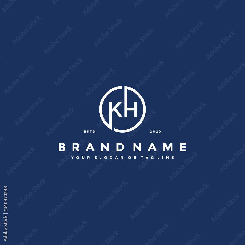 Letter KH Logo design vector Stock Vector | Adobe Stock