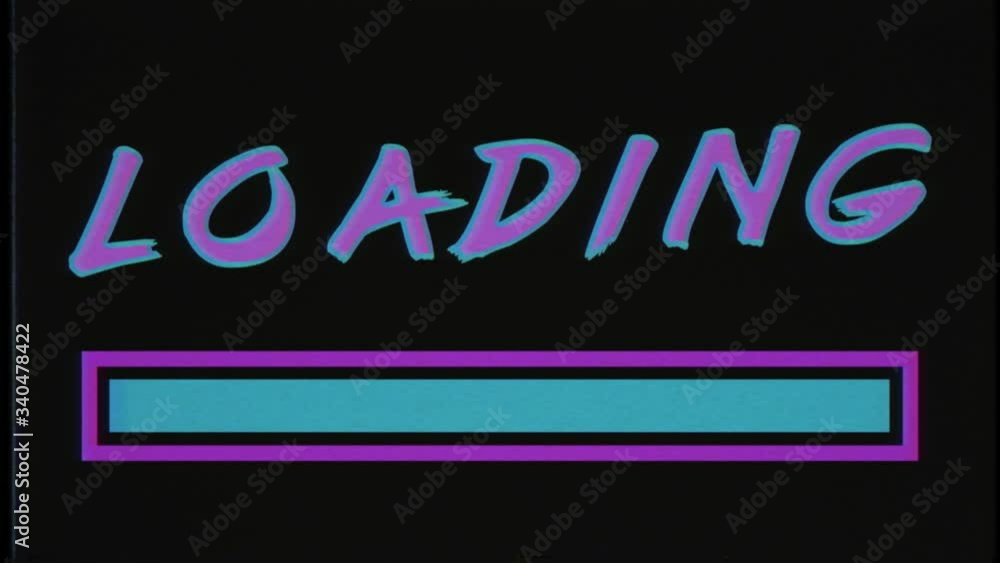 Retro VHS glitch LOADING bar title from 80s 90s Retro Television Gaming ...