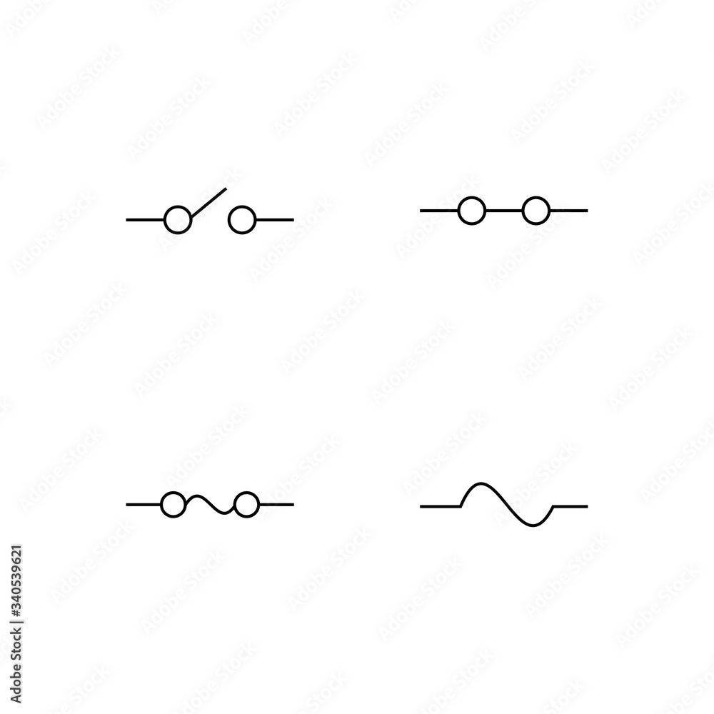 Set of electronic symbol line icon design. Electronic sign vector. Such ...