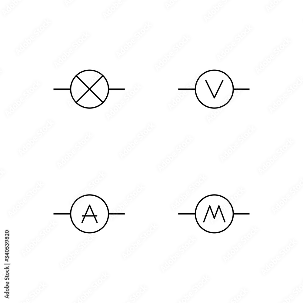Set of electronic symbol line icon design. Electronic sign vector. Such ...