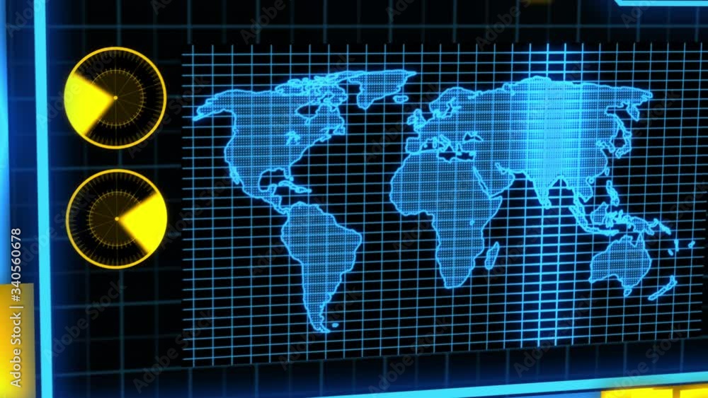 HUD Screen With Orange And Blue Data Analysis Details including Loading ...