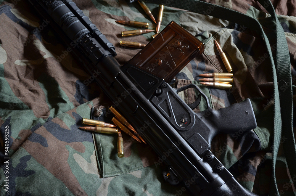 G3 assault rifle developed by Heckler & Koch GmbH and in use with a ...