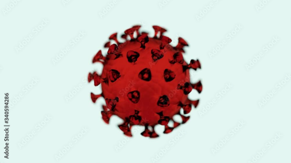 Transparent crystalline 3D animation Coronavirus COVID-19 cell seamless ...