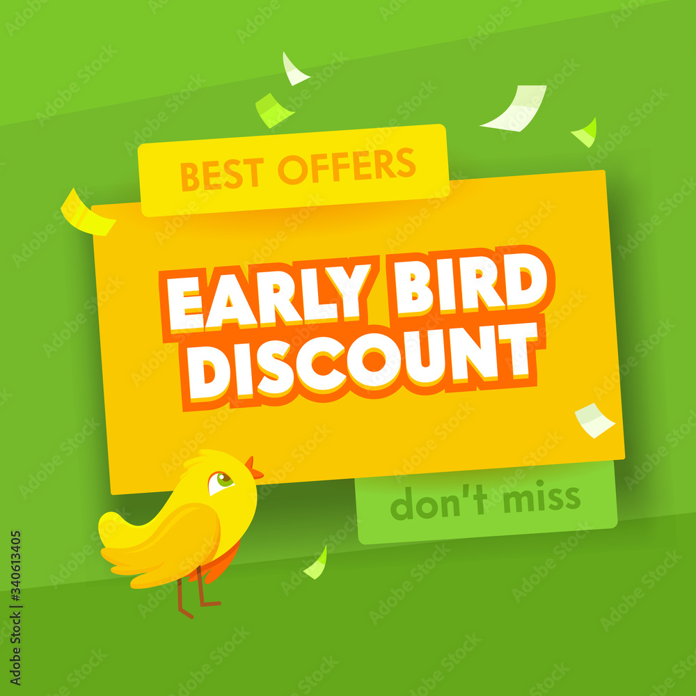Early Bird Advertising Poster for Sale Promotion. Promo Banner, Flyer ...