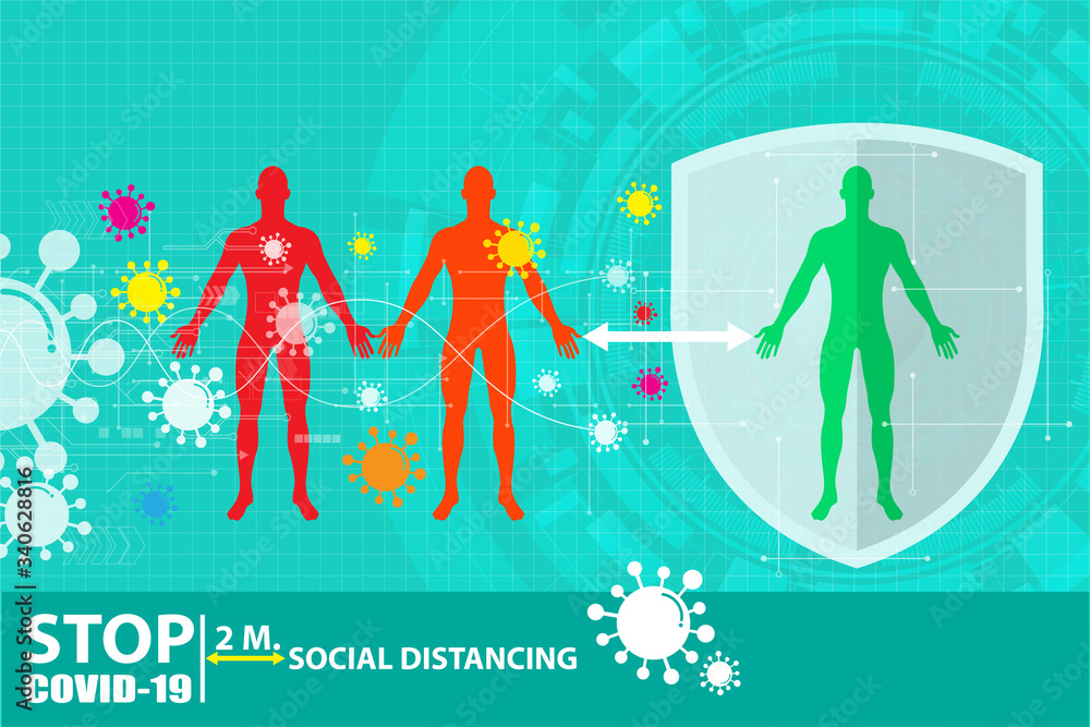 Health social distancing concept for preventing covid-19 with people ...