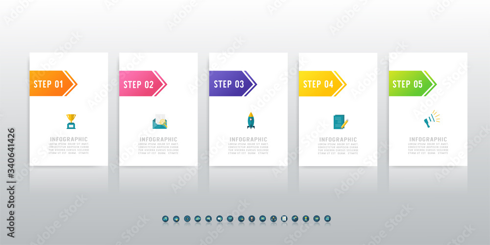 Design Business template infographic chart element with place date for ...