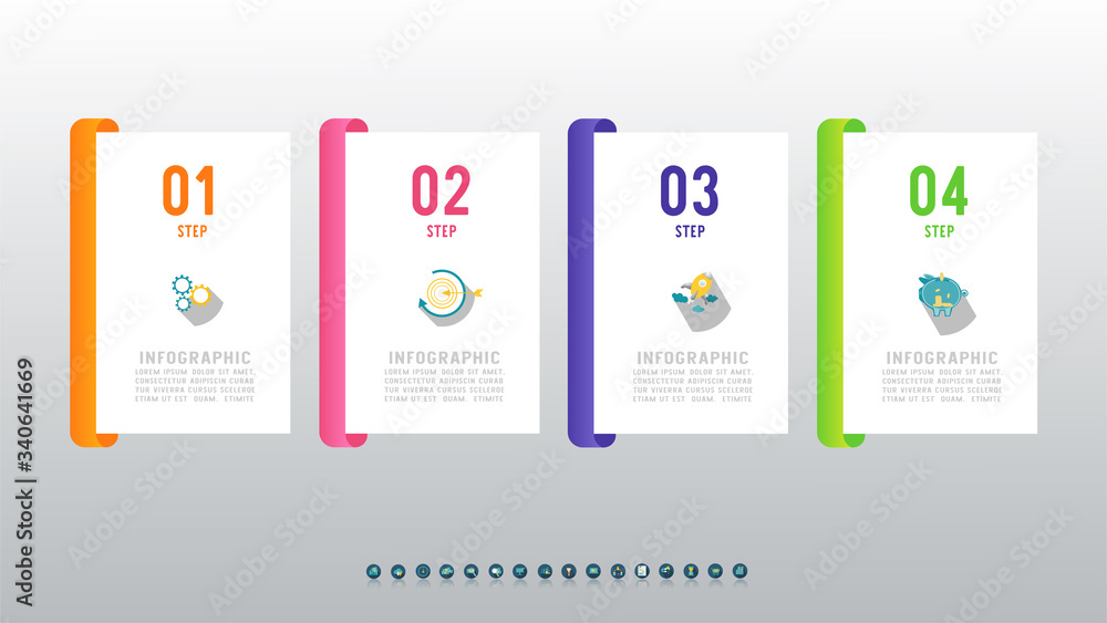 Design Business template infographic chart element with place date for ...