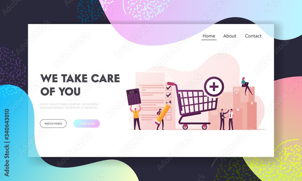 Procurement Landing Page Template. Process of Purchasing Goods or ...