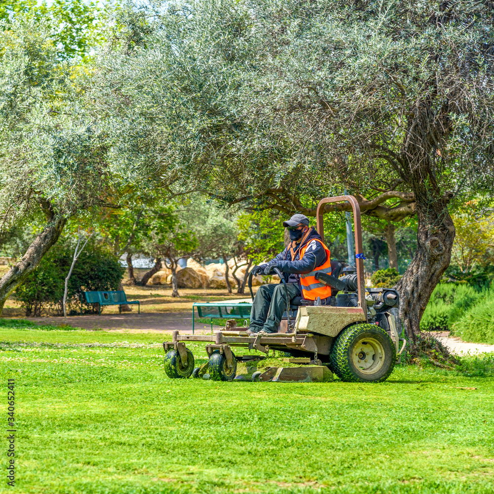Man wear safety masks as a precaution during outbreak the Coronavirus ...