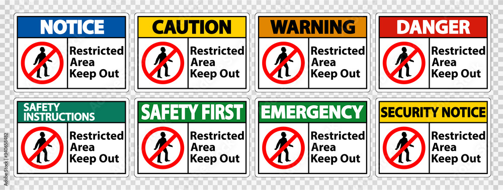 Restricted Area Keep Out Symbol Sign Isolate on transparent Background ...