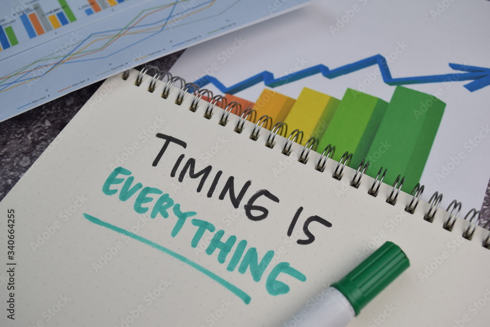 Timing Is Everything text on a book. Chart or mechanism concept. Stock ...