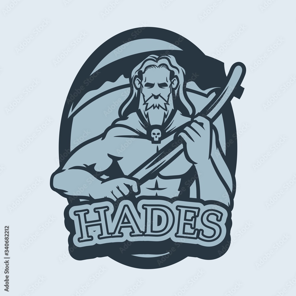 Hand drawn illustrations ancient Greek myths. Hades the ancient Greek ...