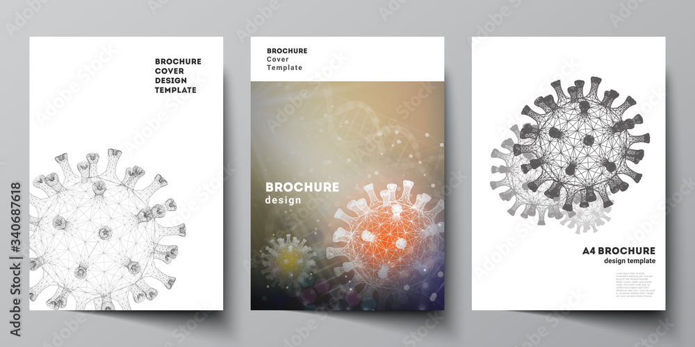 Vetor de Vector layout of A4 cover mockups templates for brochure ...