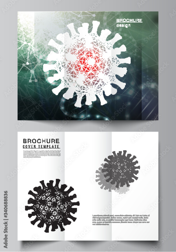 Vector layouts of covers design templates for trifold brochure, flyer ...