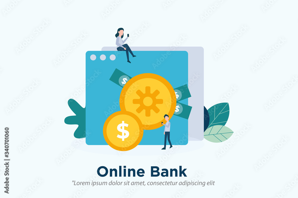 online bank account concept illustration concept for web landing page ...