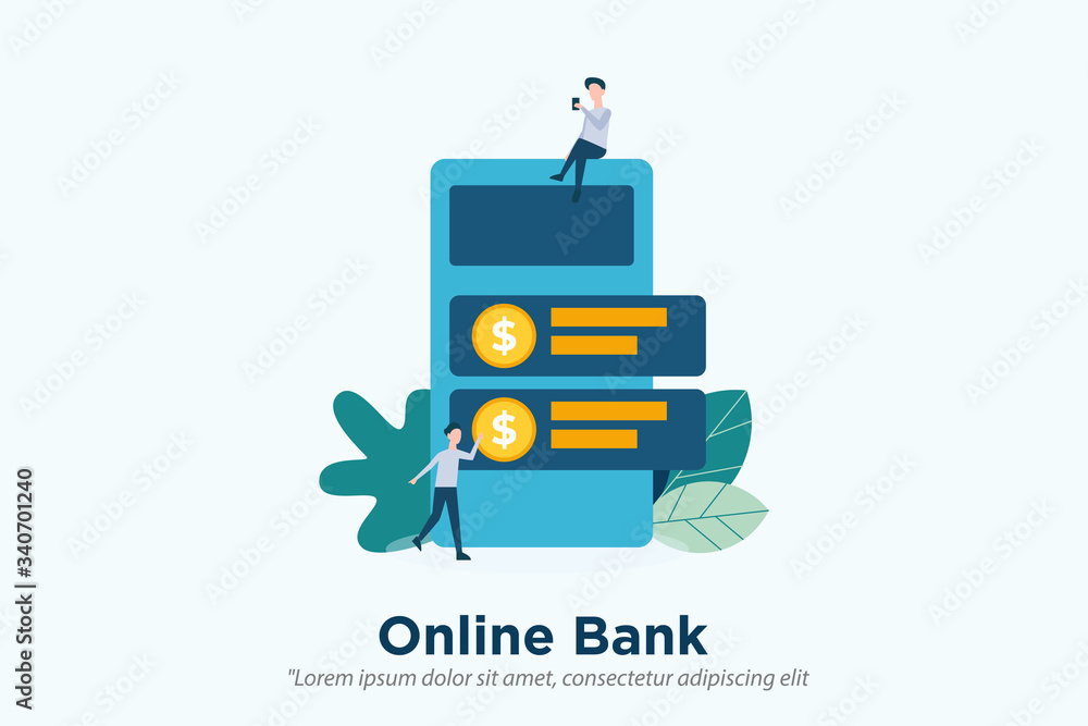 online bank account concept illustration concept for web landing page ...