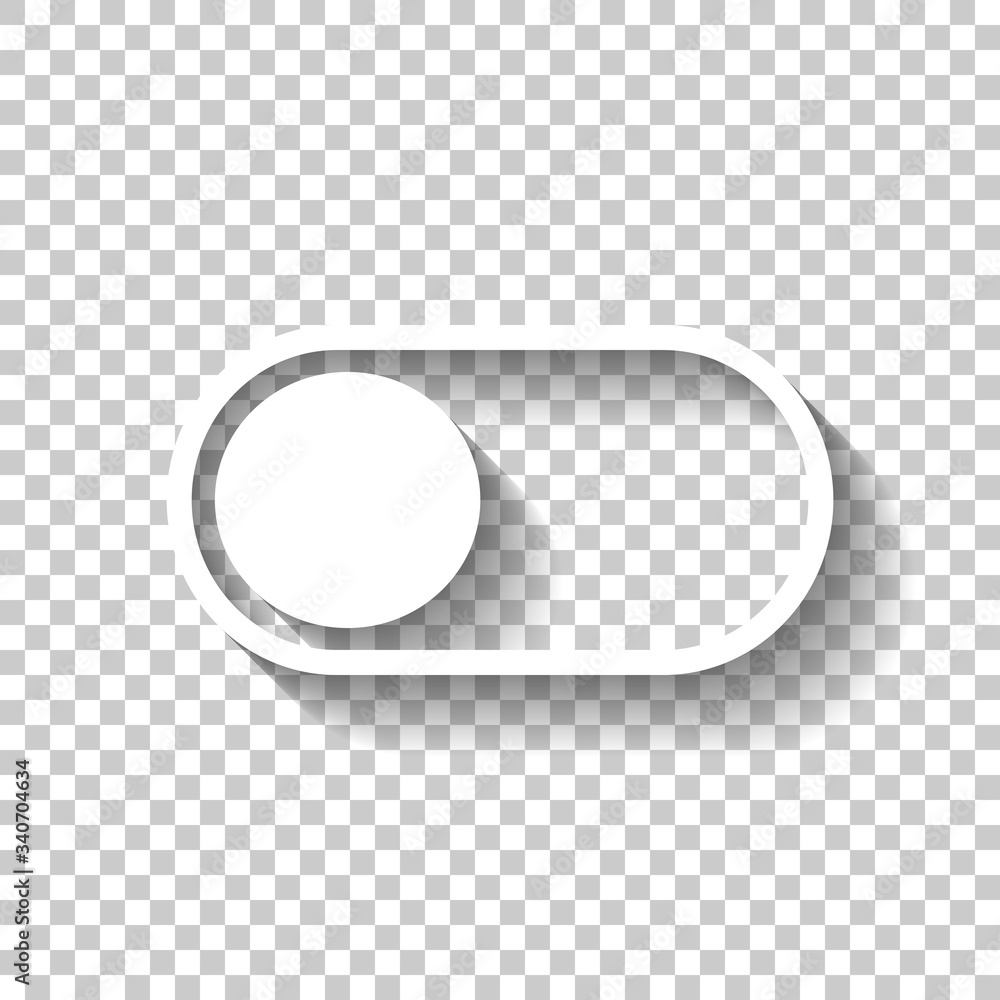 switch off, app slider. White icon with shadow on transparent ...