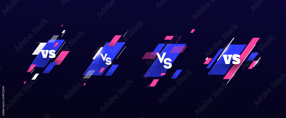 Set of versus logo vs letters for sports and fight competition. Battle ...