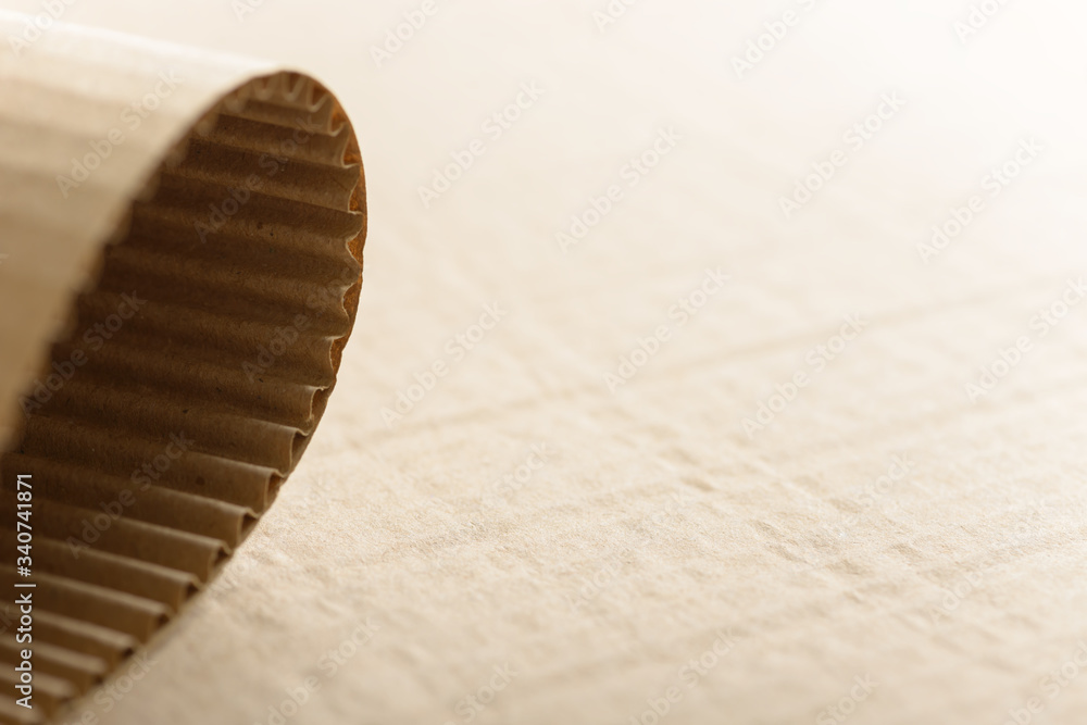 Carton or cardboard packing material. Texture of corrugated paper ...