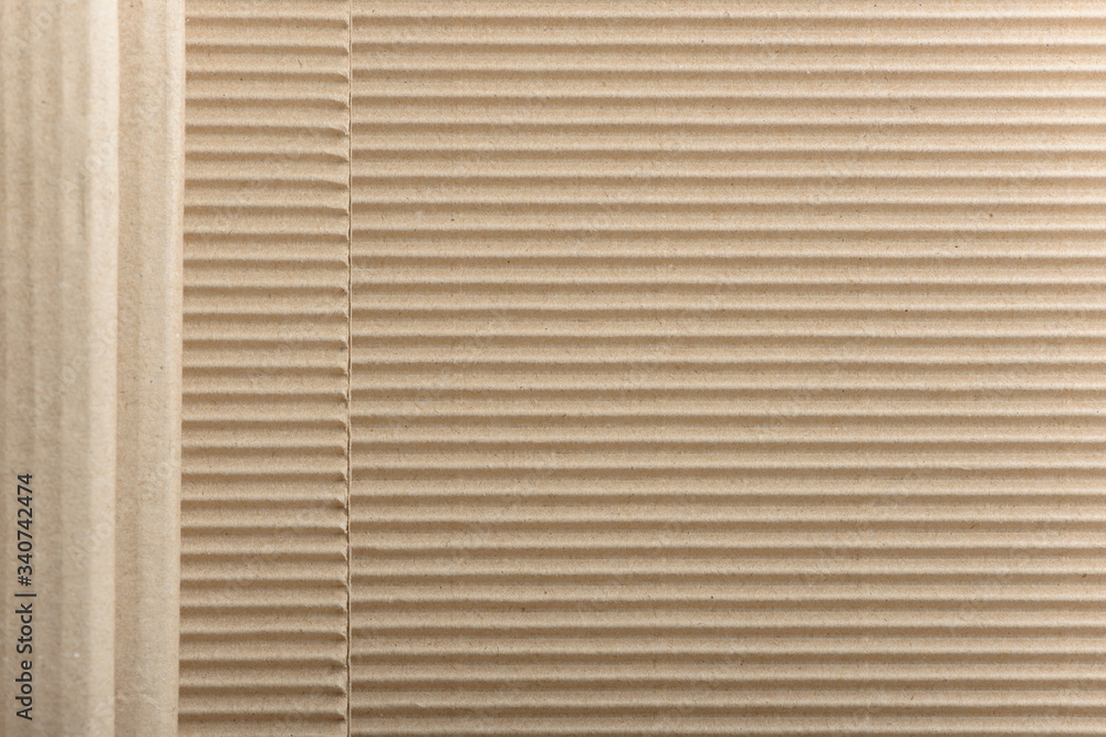 Carton or cardboard packing material. Texture of corrugated paper ...
