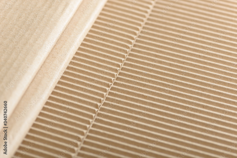 Carton or cardboard packing material. Texture of corrugated paper ...