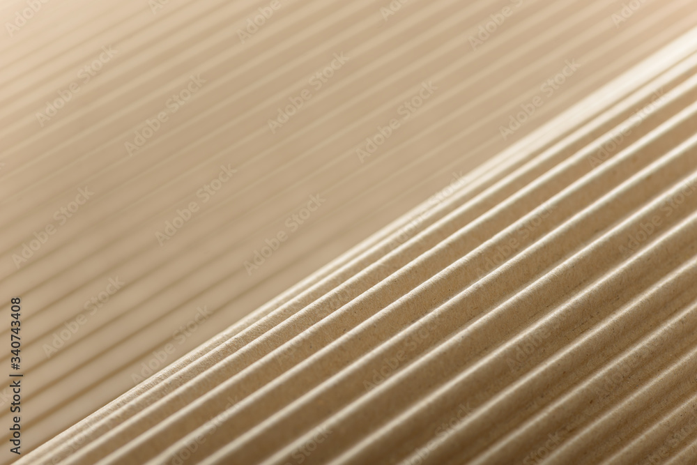 Carton or cardboard packing material. Texture of corrugated paper ...