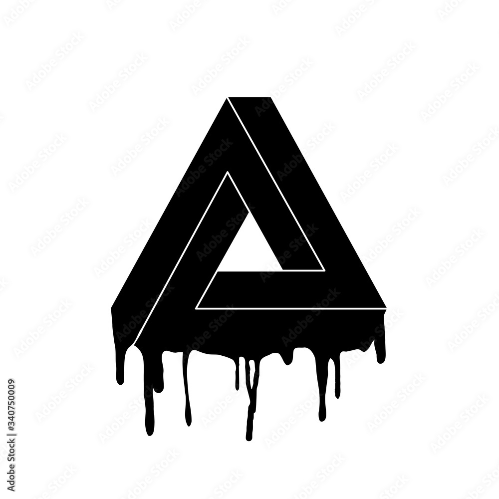 Impossible triangle with infinite continuation. Modern stylish design ...