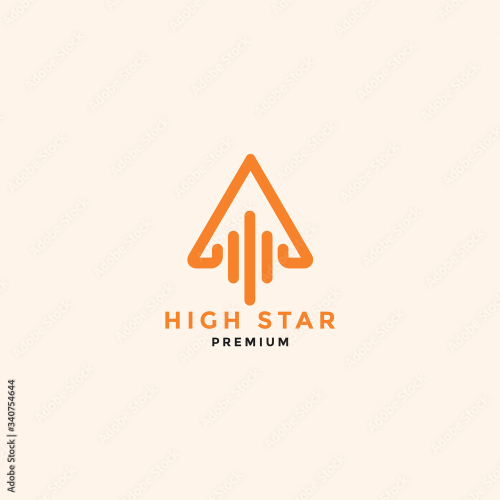 triangle startup launch rocket logo design template Stock Vector ...