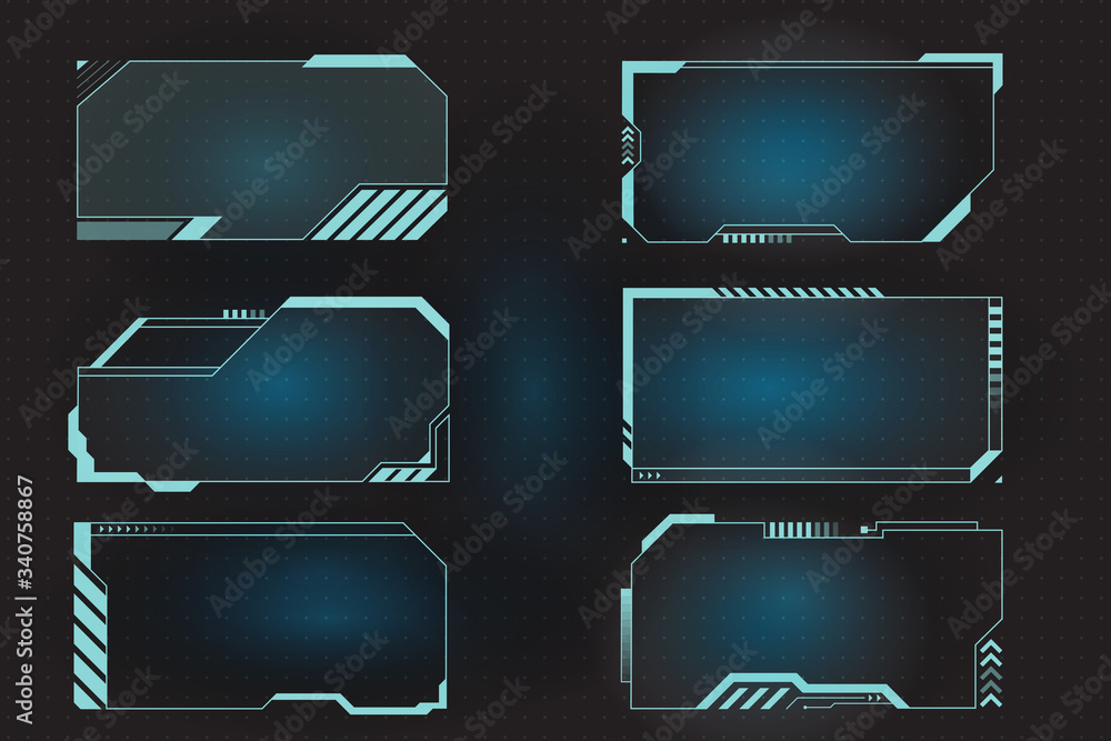 Vetor de Futuristic HUD frames for call out and control panel. Screen ...