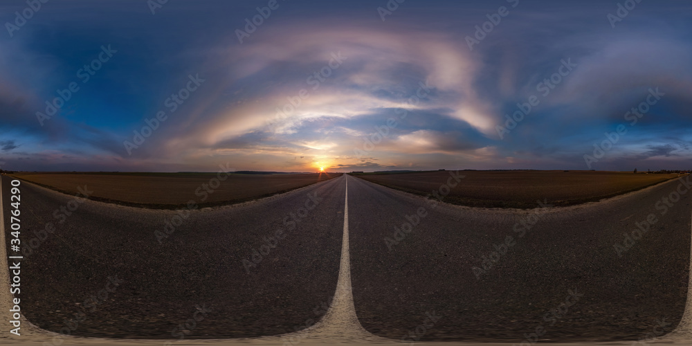 Full spherical seamless panorama 360 degrees angle view on no traffic ...