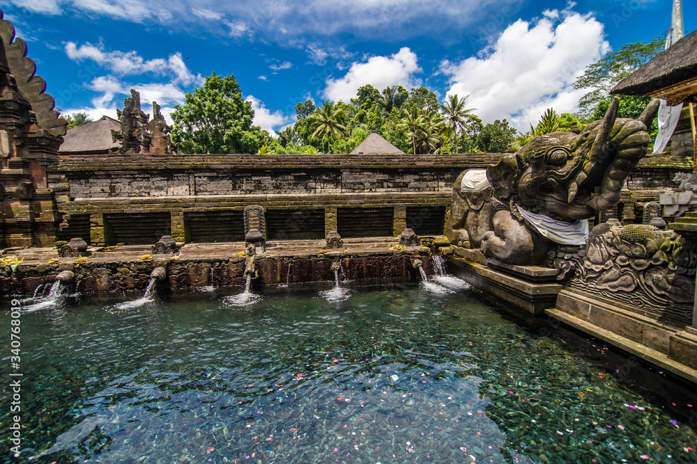 Bali, Indonesia - February, 2020: Pura Tirta Empul temple. Architecture ...