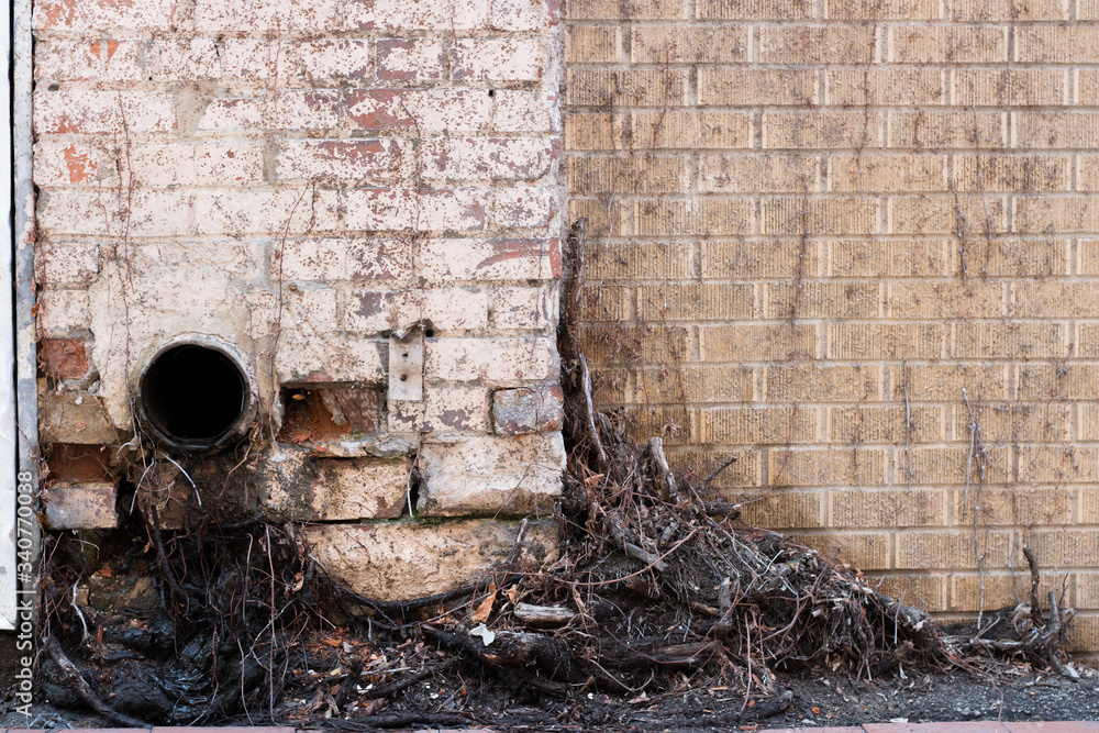 Brick Wall Alley Drain Background Texture Stock Photo | Adobe Stock