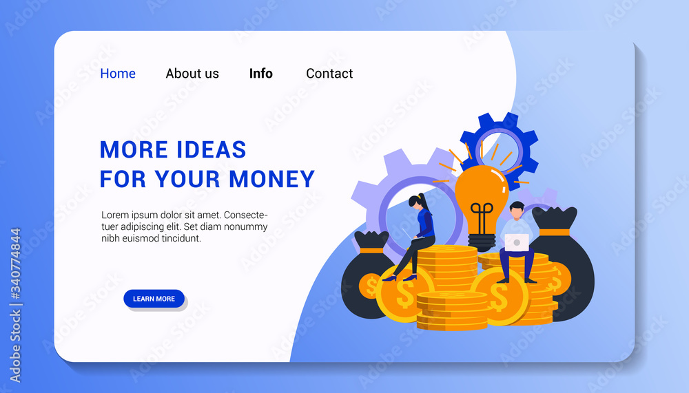 more ideas for your money landing page template with group business ...