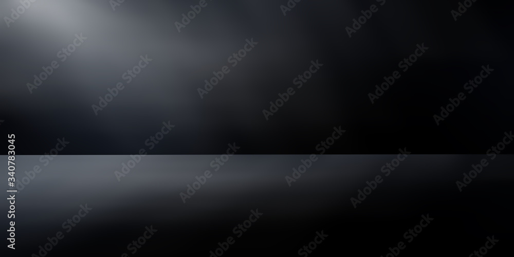 Dark black studio room with spotlight backdrop wallpaper, blank ...