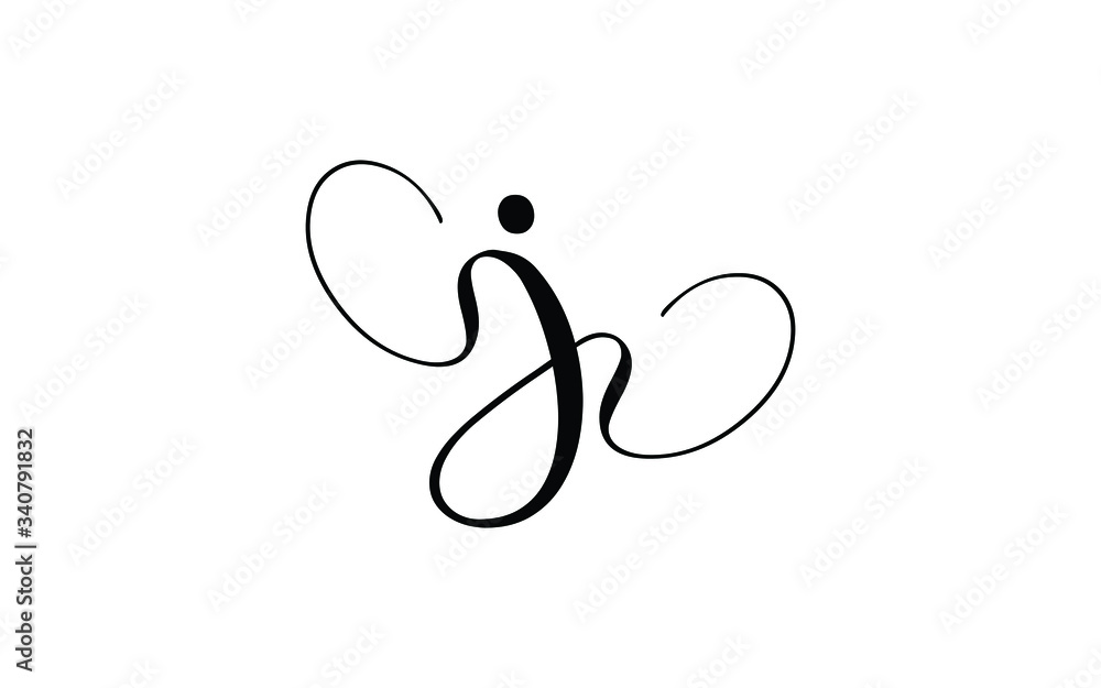 j Letter Cursive Icon or Logo design, Vector Template Stock Vector ...