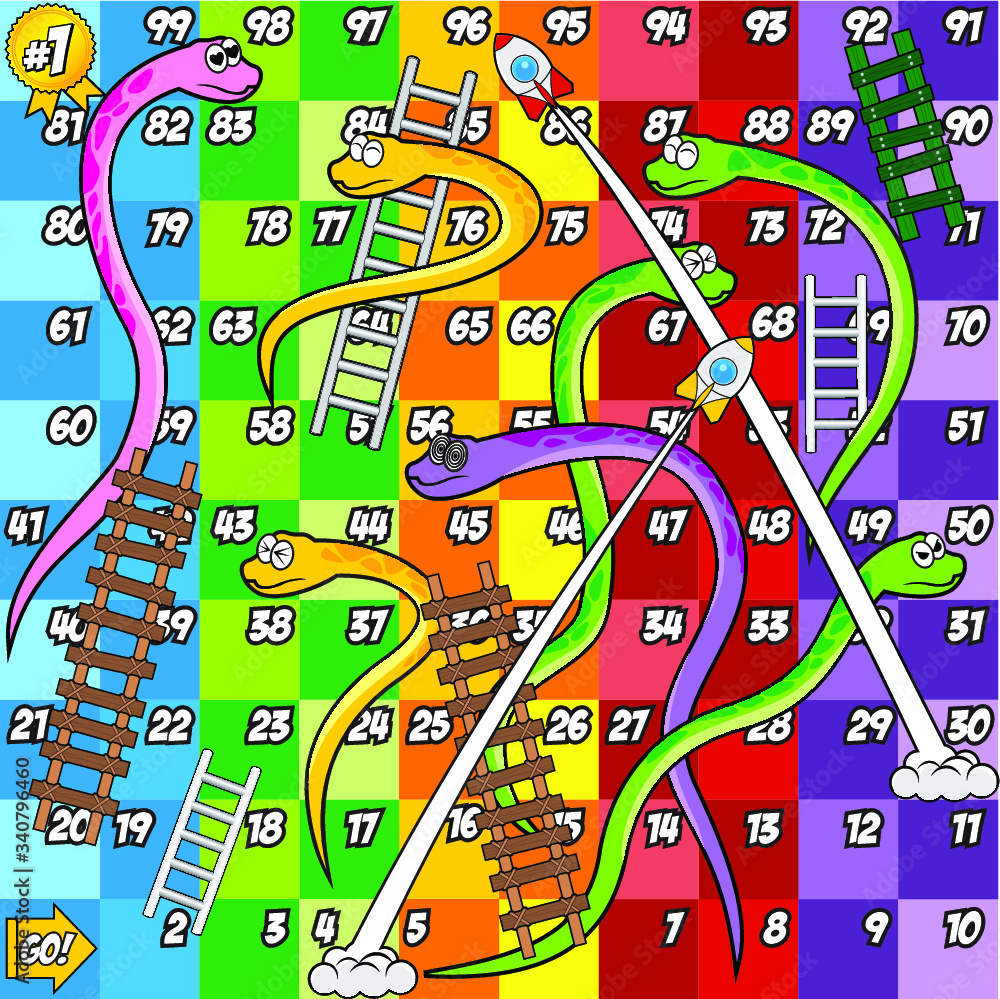 Snake and Ladder and Rocket Game Stock Vector | Adobe Stock