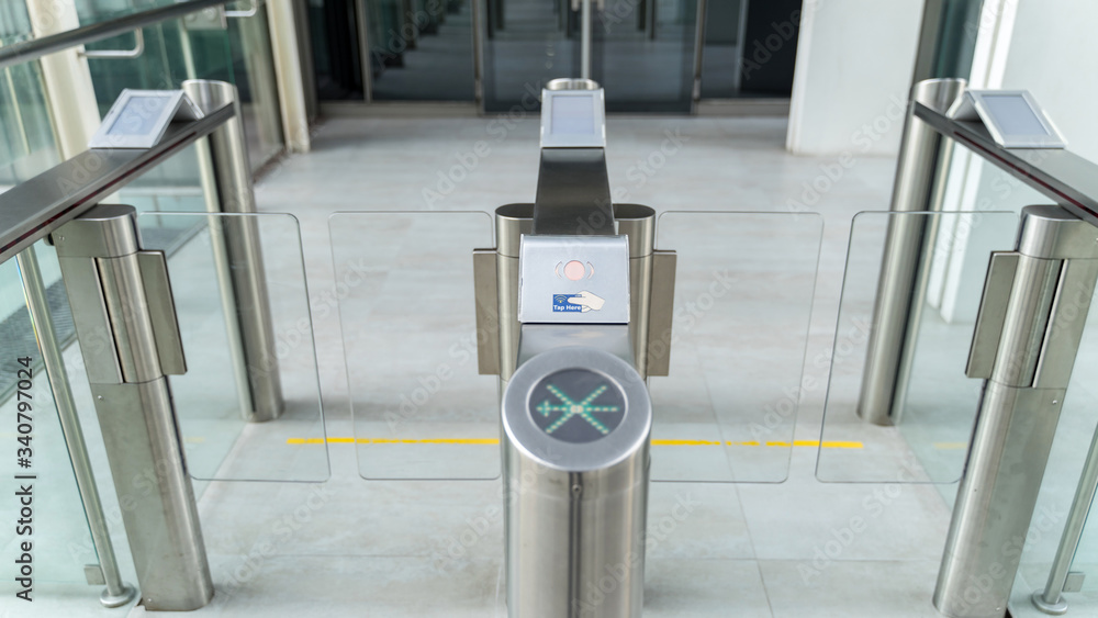security at an entrance gate for key card access control smart office ...