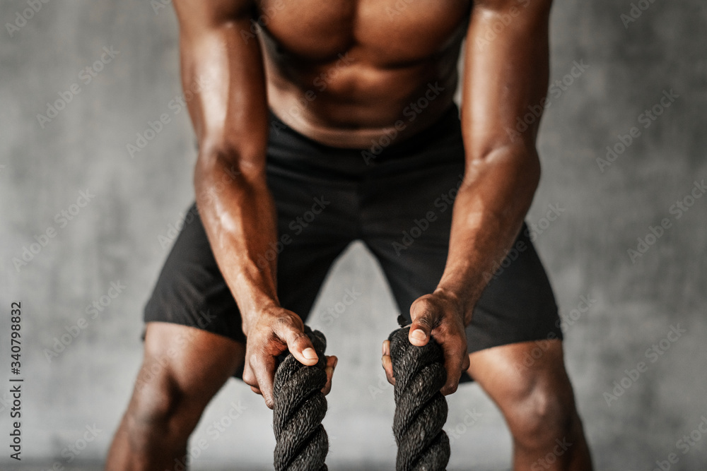 Battle ropes exercise Stock Photo | Adobe Stock