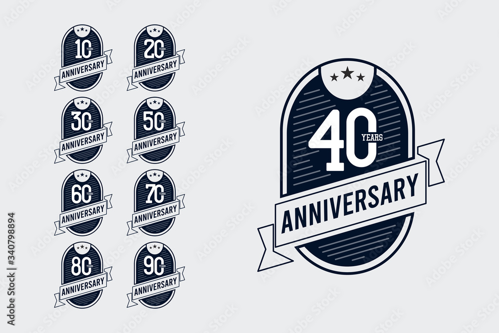 40 Years Anniversary Celebration Logo Vector Template Design ...