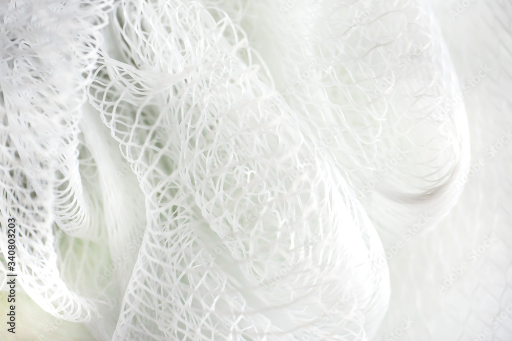 Abstract white background. Polymer mesh texture. Cellular structure ...