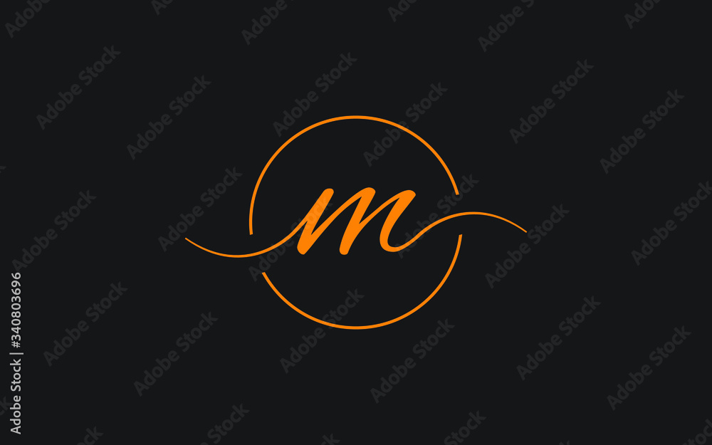 m Lowercase Letter Cursive Icon or Logo design, Vector Template Stock ...