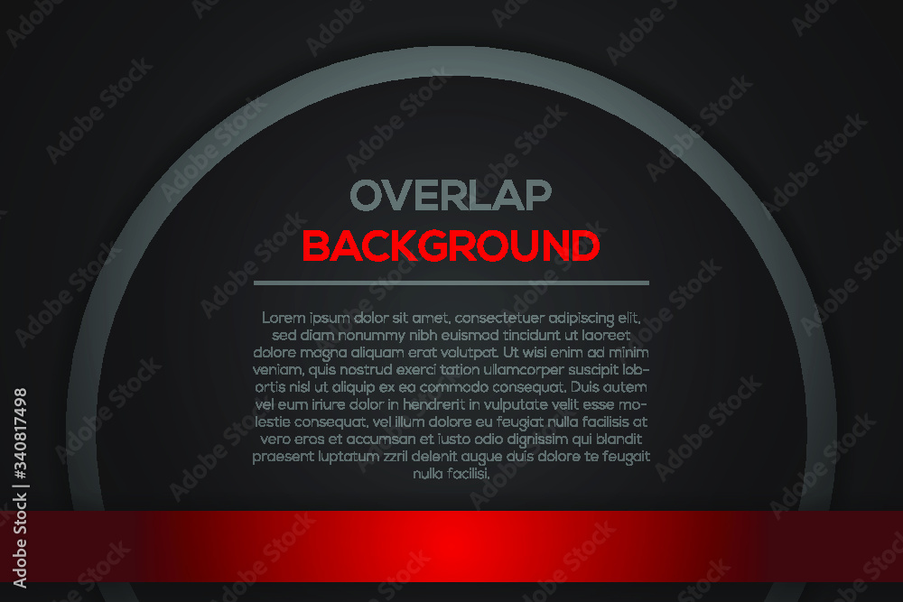 Futuristic red and black abstract background with overlap modern line ...