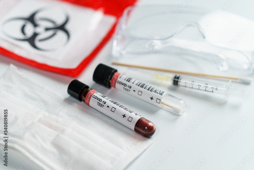 Blood test samples tube, reagent testing tube and swab collection kit ...