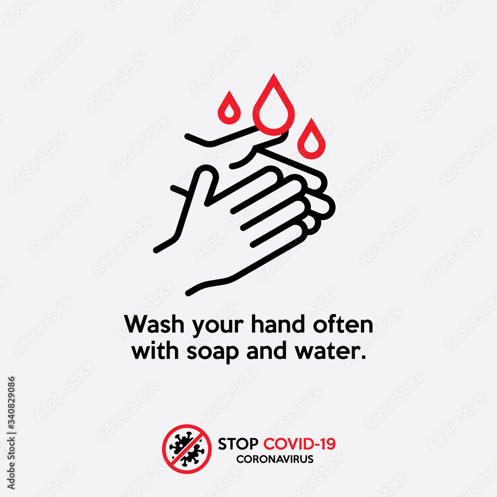 Wash your hands to prevent covid-19 coronavirus poster. Guideline to be ...