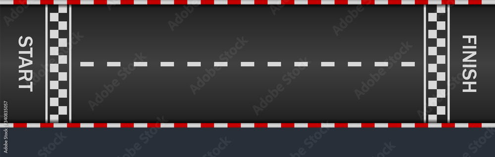 Moto race. Lane, gp, track with start, finish line and borders ...